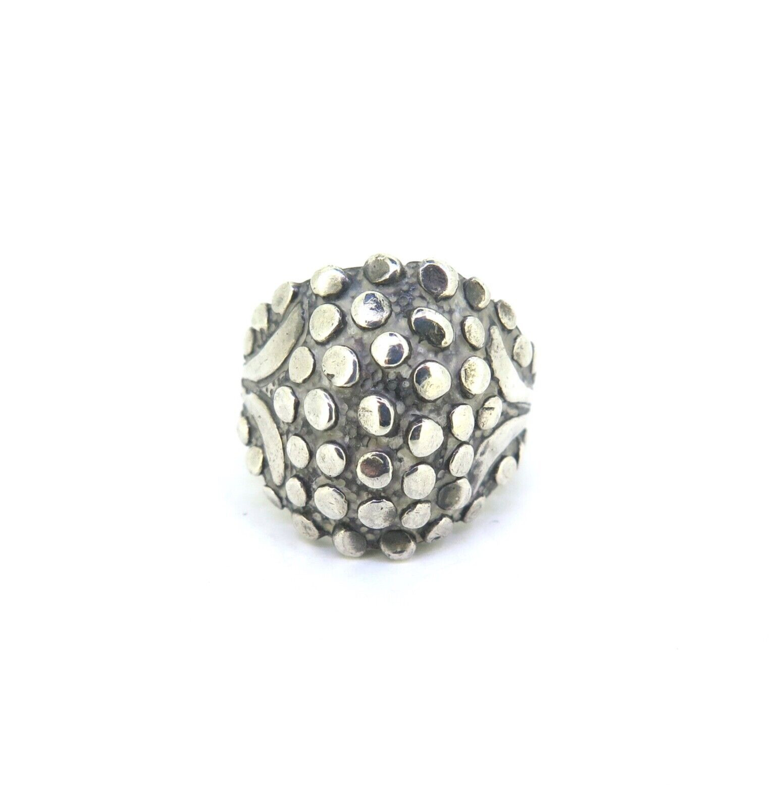 Vintage Mexico Taxco Sterling Silver Domed Ring Textured Design 15g ...