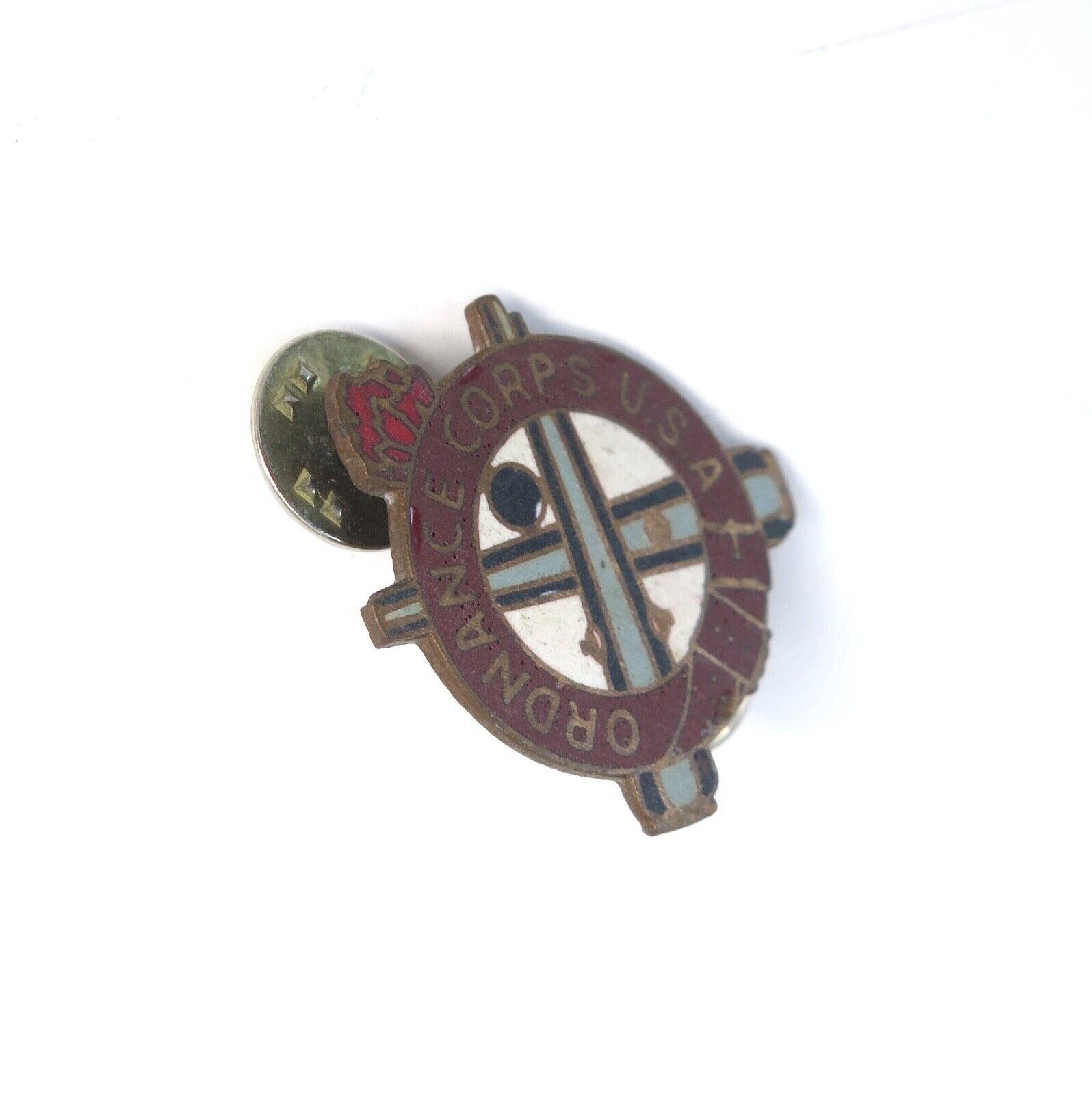 Vintage Army Ordnance Crest Pin with Double Clutch Back - Harrington & Co.