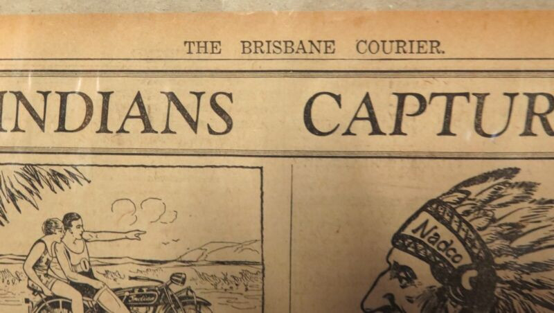 "Red Indians Capture Brisbane” Bizarre 1928 The Brisbane Courier Huge ...