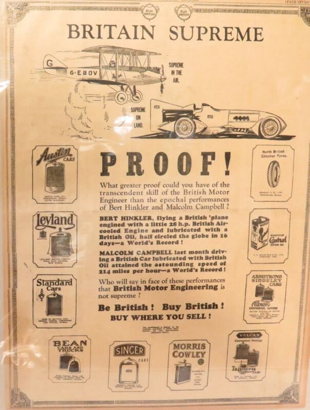 RARE Patriotic British Empire Huge Adverts. 1928 The Brisbane Courier ...