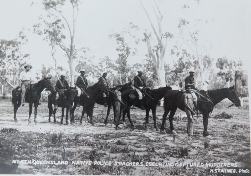 2 x 1800s Photographs of Aboriginal Police & Native Trackers Escorting ...