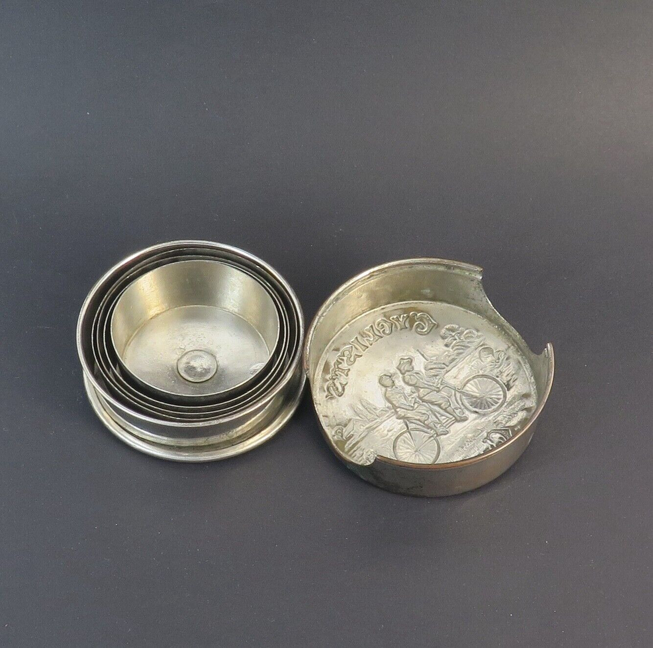Large 1897 Antique Collapsible Plated Tin Cup, Patent Feb 23 1897 ...