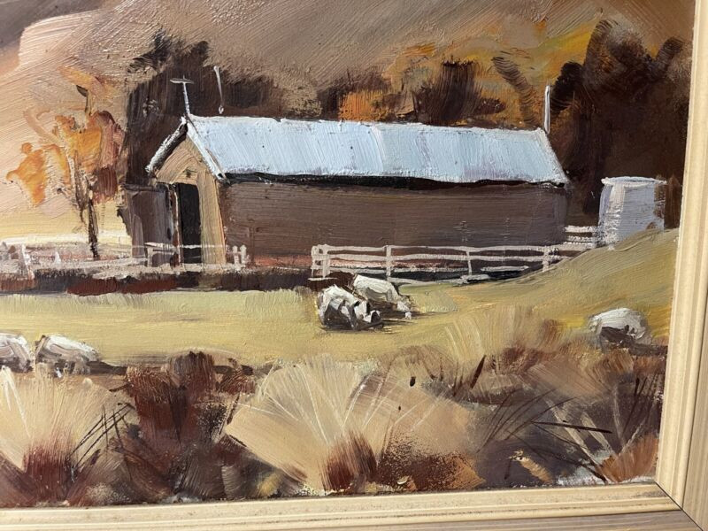 New Zealand artist: Sue Currie Oil On Board Circa 1976 - Harrington & Co.