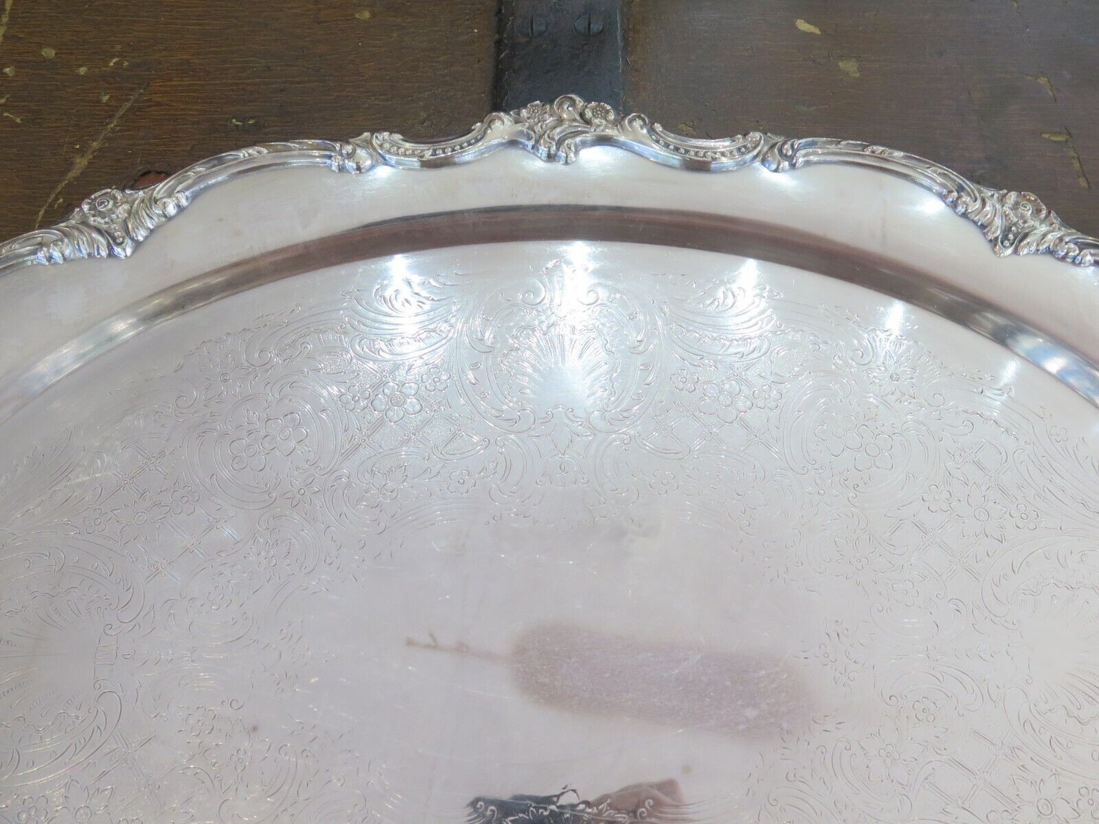 Huge Reed & Barton 'Tara Hall" Silverplate Serving Tray - Harrington & Co.