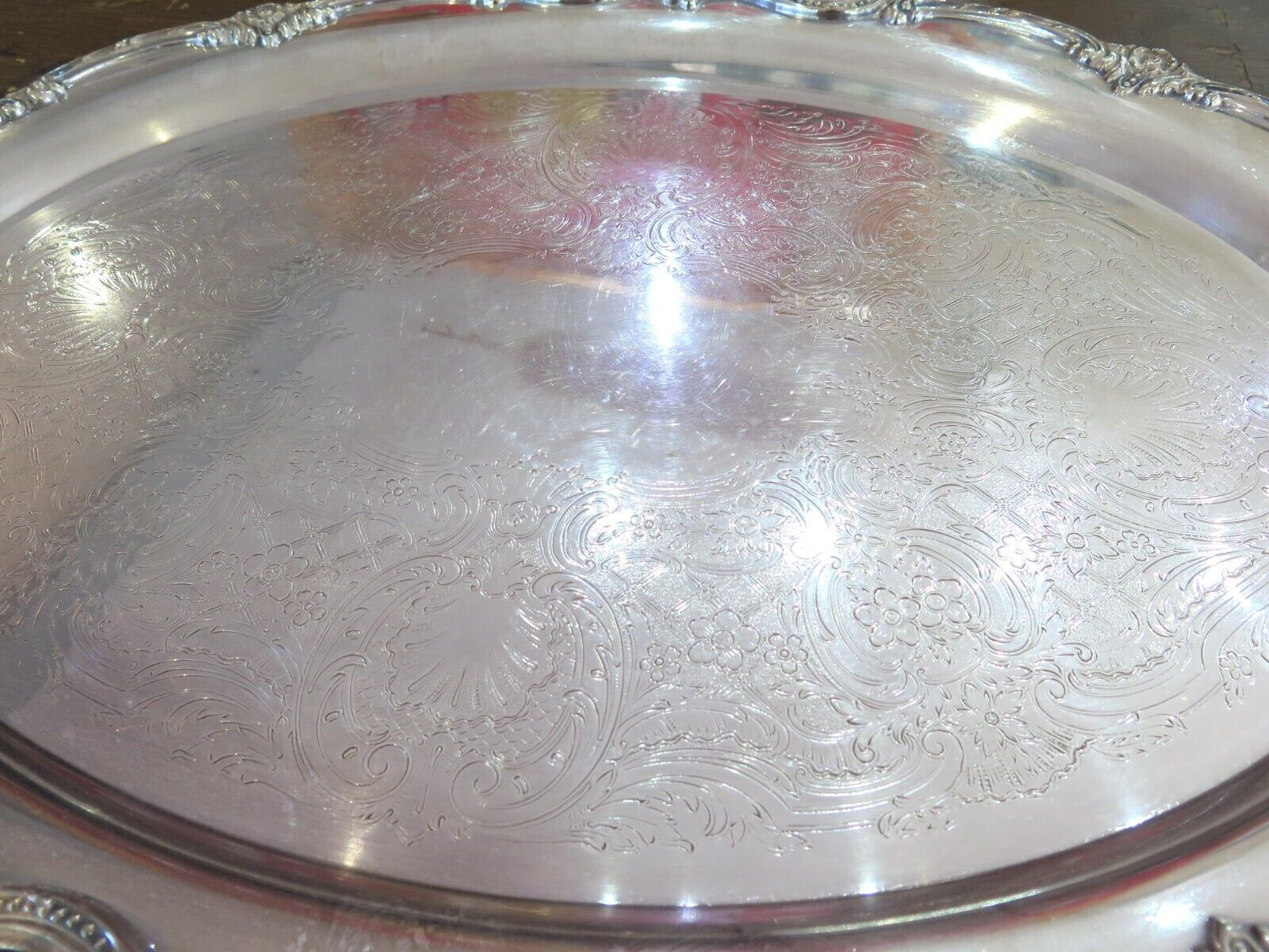 Huge Reed & Barton 'Tara Hall" Silverplate Serving Tray - Harrington & Co.