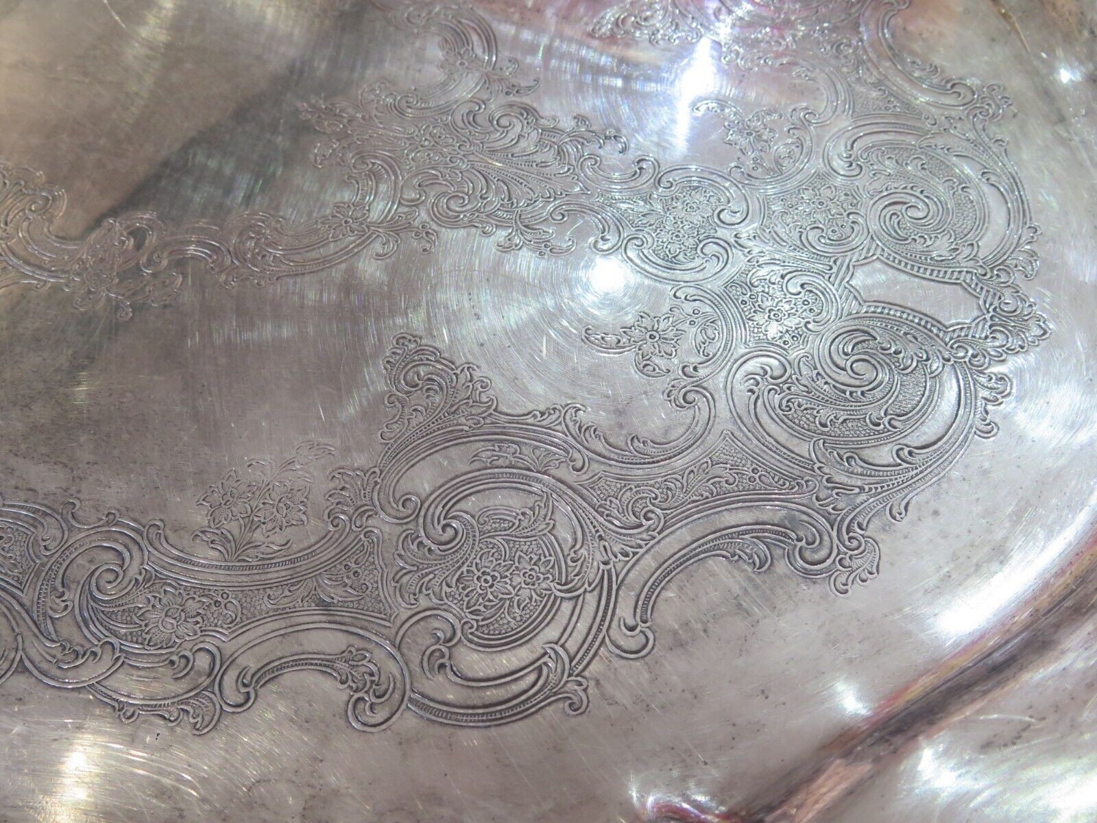 Large Nicely Engraved Gorham, USA Silverplate Serving Tray, 66cm wide ...