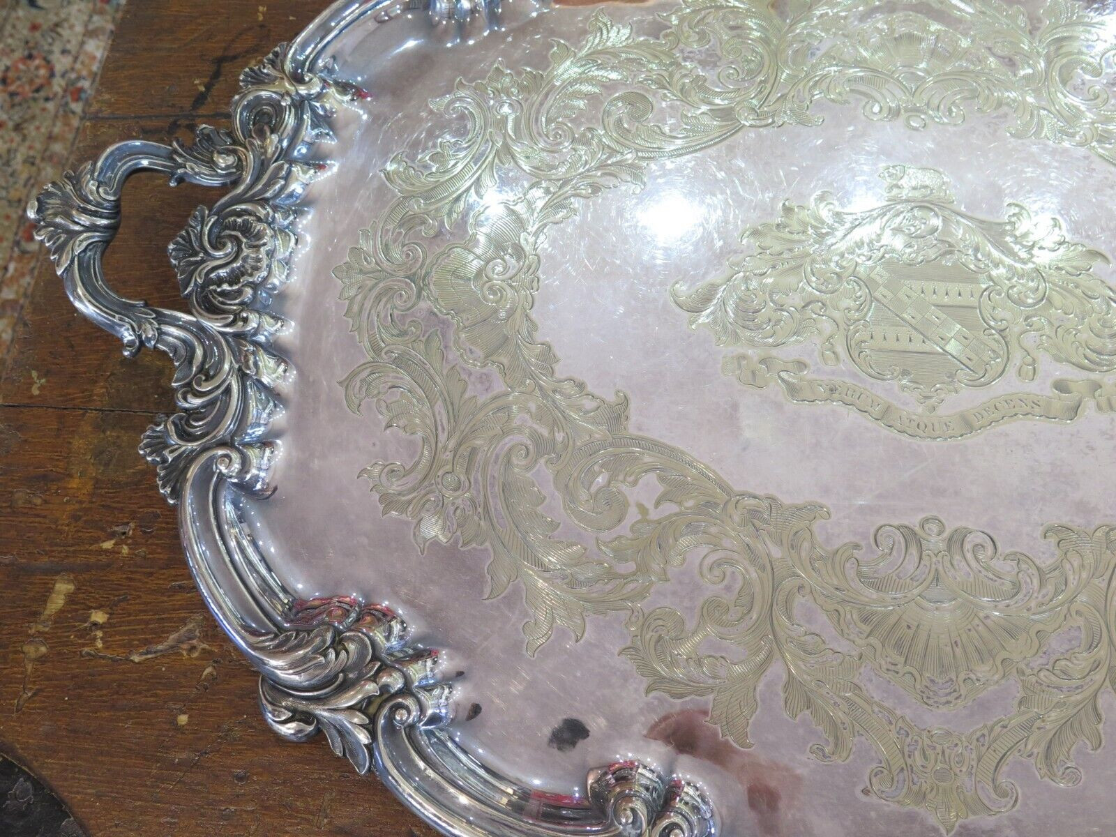 Huge Antique Silverplate Serving Tray by Hawksworth Eyre & Co UK w ...