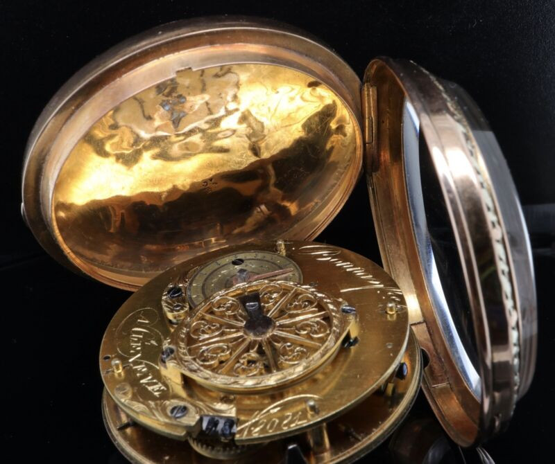 Antique Swiss Multi Gold Fusee Verge Pocket Watch - Bonna Freres A ...