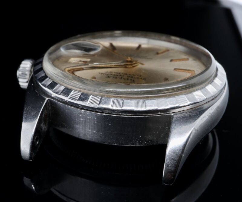 Vintage 1954 Rolex Datejust Ovettone Mens Steel Wrist Watch 6305-2 ...