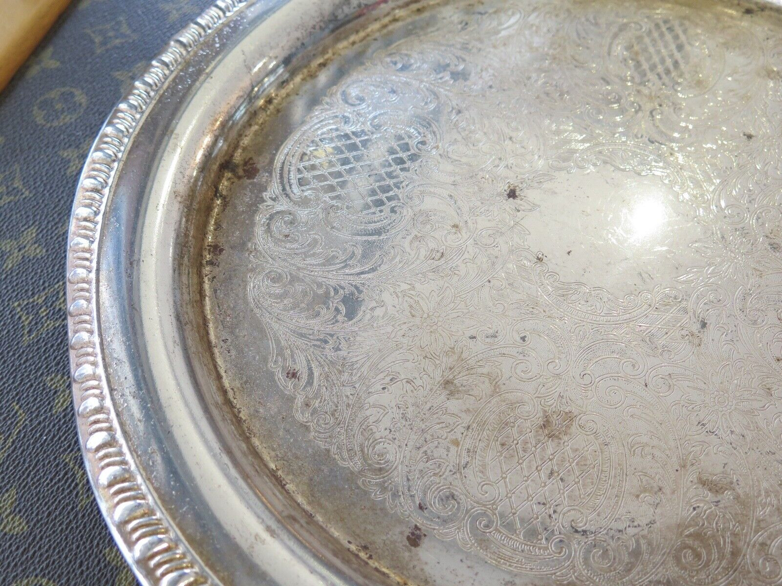 Vintage International Silver Co Silverplate Tray, 31cm - Harrington & Co.