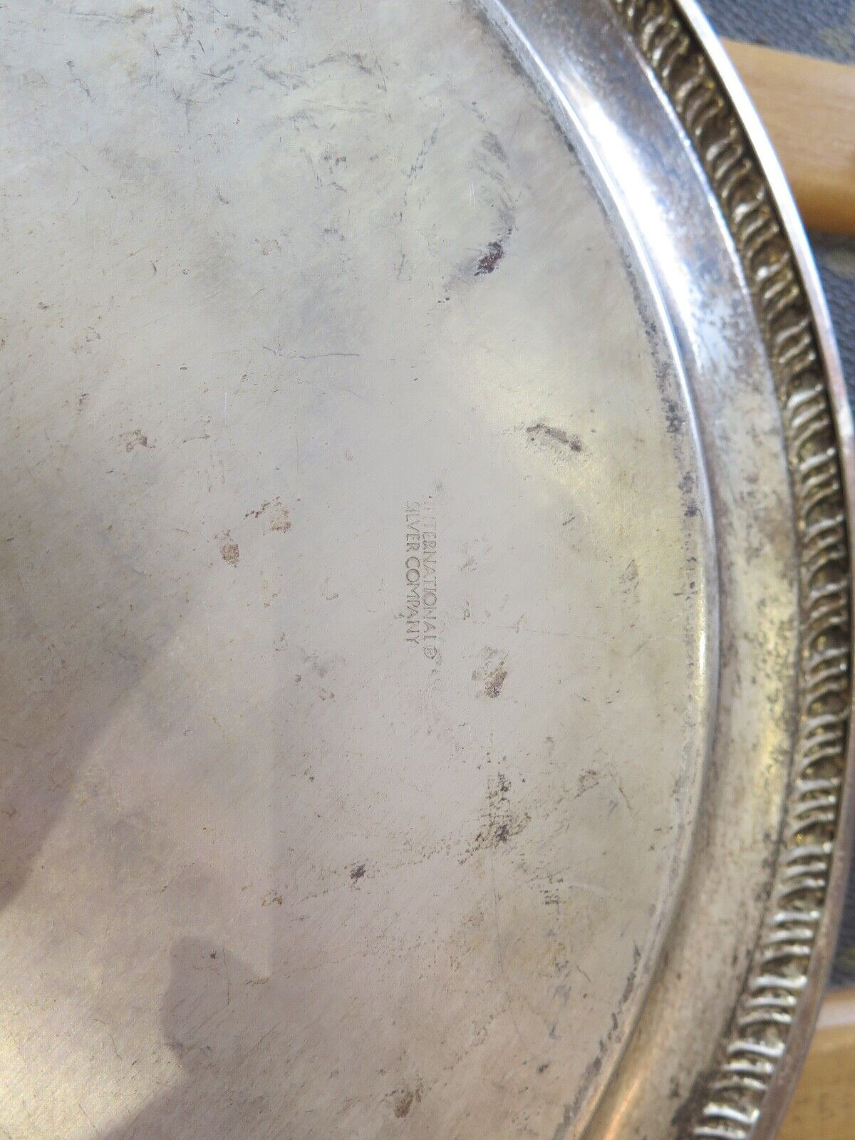 Vintage International Silver Co Silverplate Tray, 31cm - Harrington & Co.