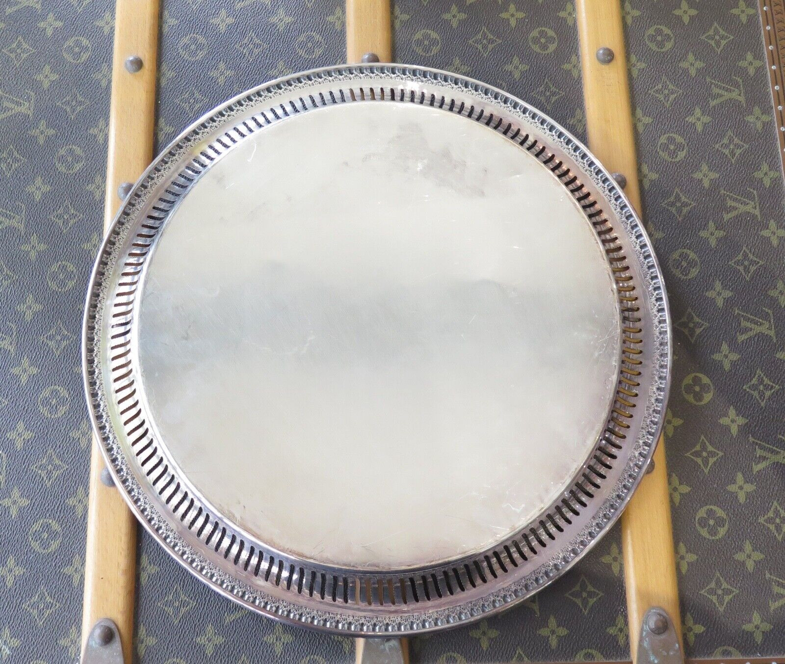 Vintage Wilcox Silverplate 'Brandon Hall' Drinks Tray With Pierced ...