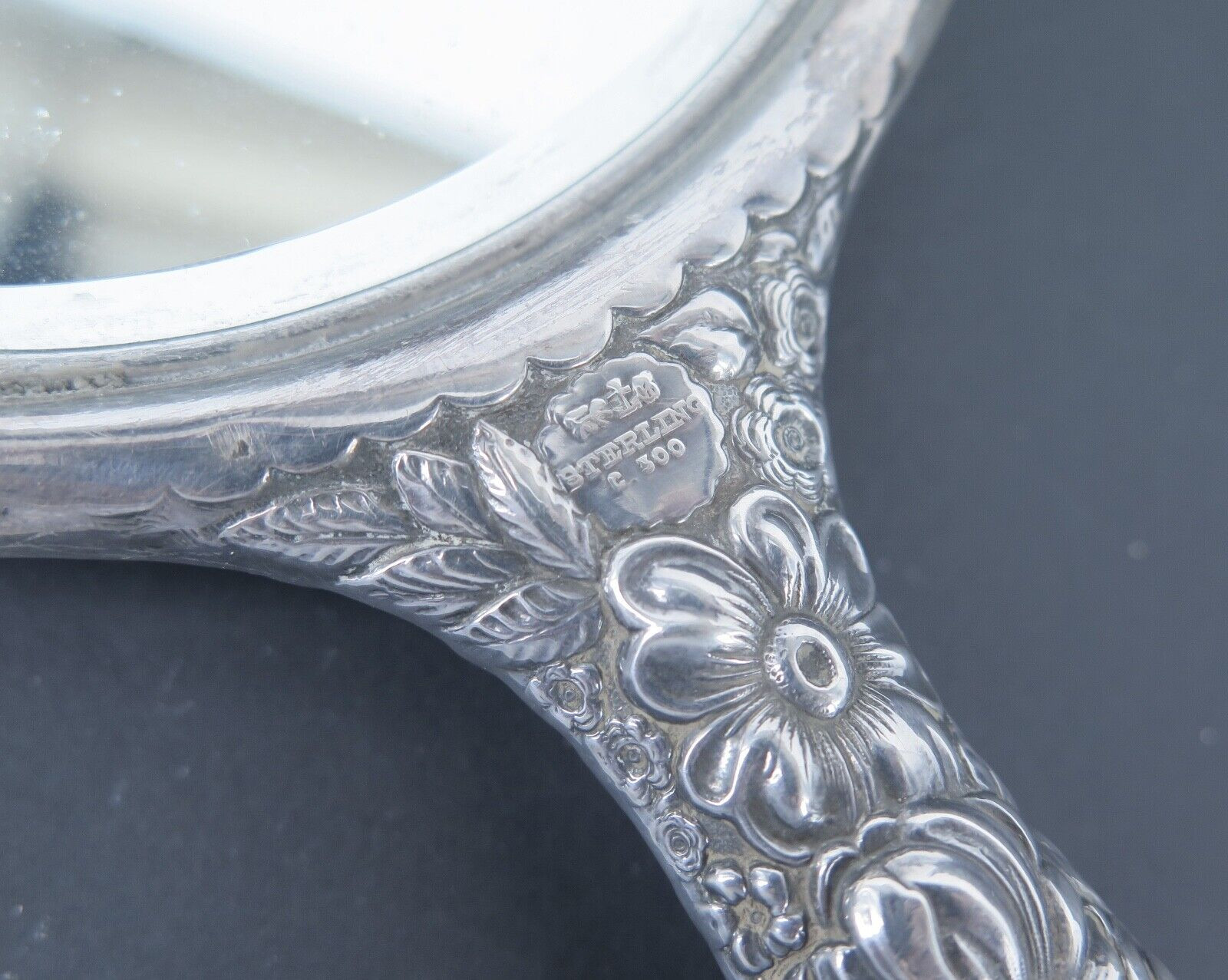 Gorham Sterling Silver Hand Held Dressing Table Mirror - Harrington & Co.