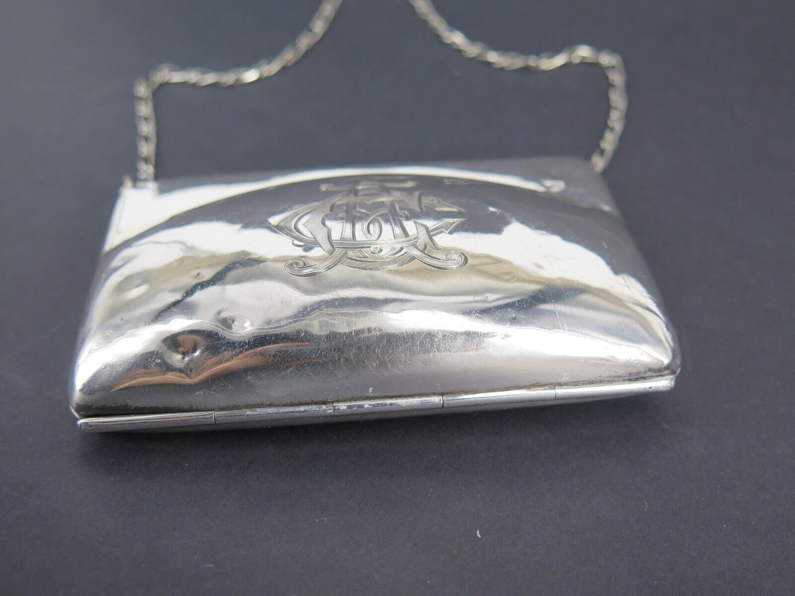 Ladies Early 1900s English Sterling Silver and Monogrammed Purse ...