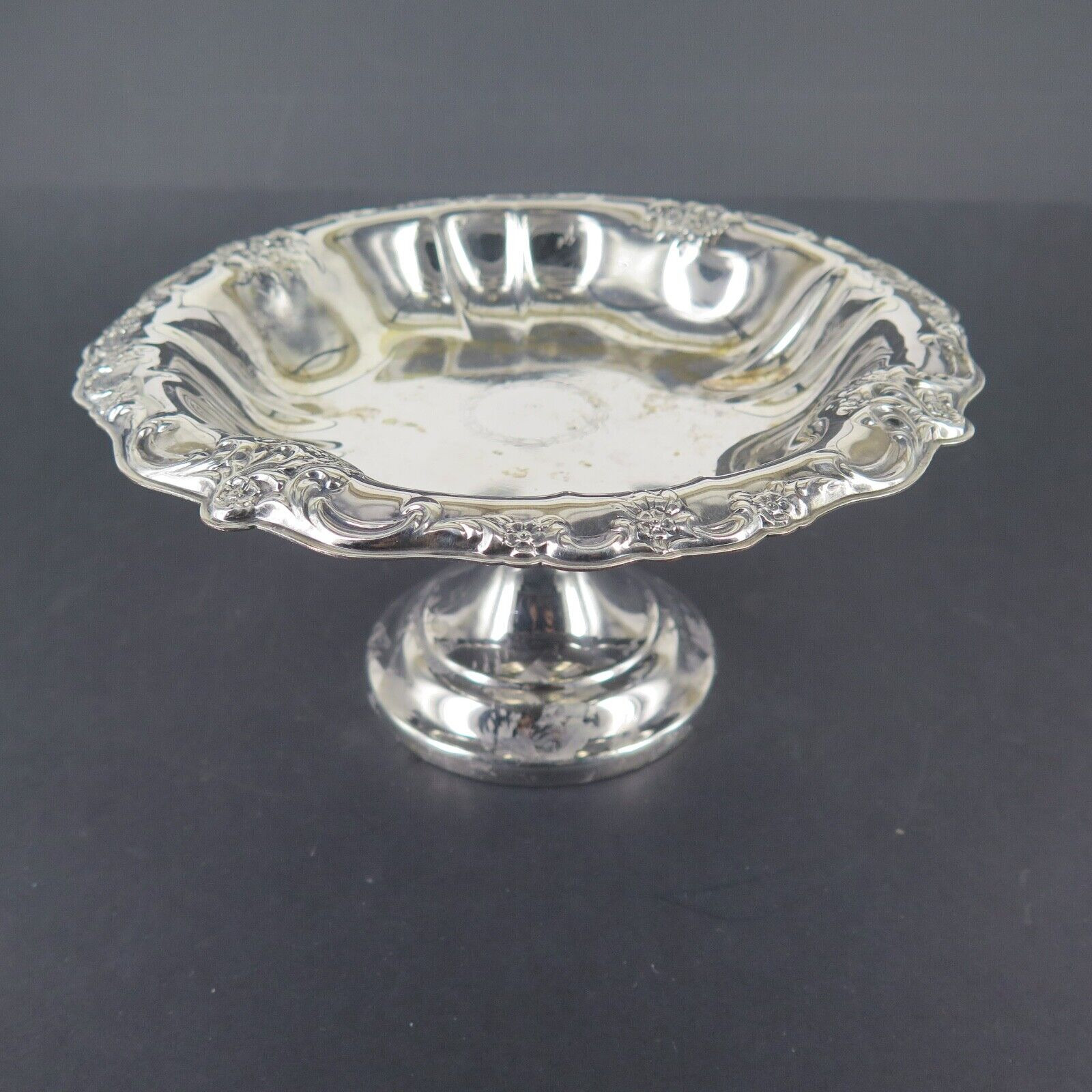 Antique Silverplate Scalloped Edged Bon Bon Compote - Harrington & Co.