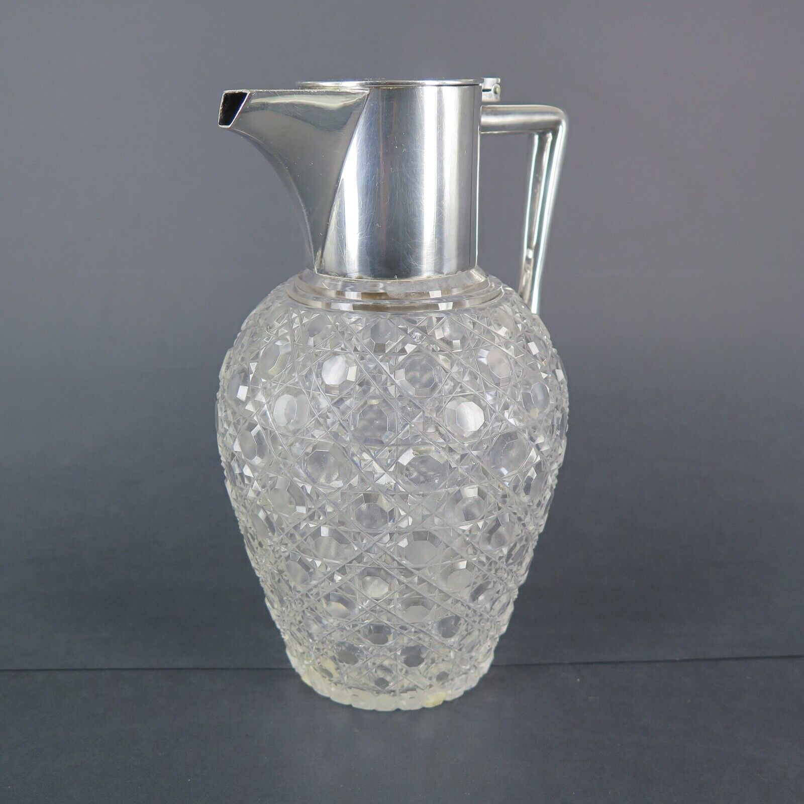 Vintage Crystal and Silverplate Claret Jug - Harrington & Co.