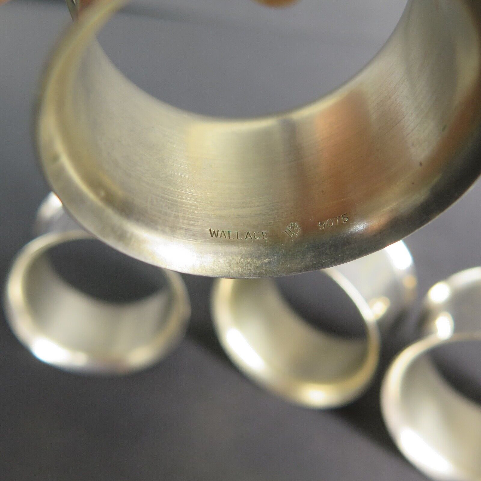 4 Matching Vintage Wallace USA Silverplate Napkin Rings, Monogrammed D ...