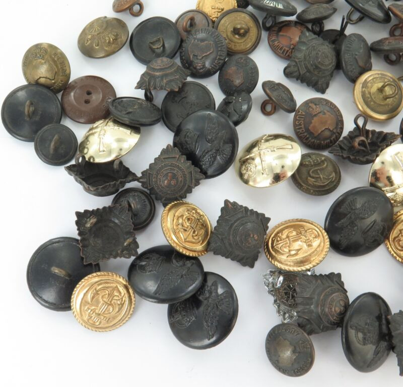Good Lot Vintage Military Buttons & Shoulder Pips. Various Eras ...