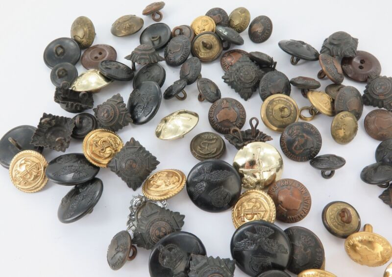 Good Lot Vintage Military Buttons & Shoulder Pips. Various Eras ...