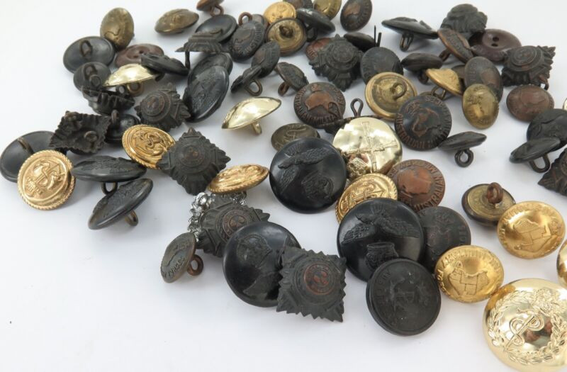 Good Lot Vintage Military Buttons & Shoulder Pips. Various Eras ...