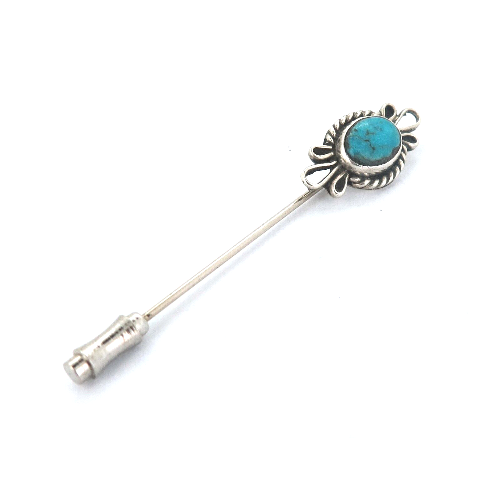 Vintage Kenny Jack Navajo Sterling Silver & Oval Shaped Turquoise Stick ...