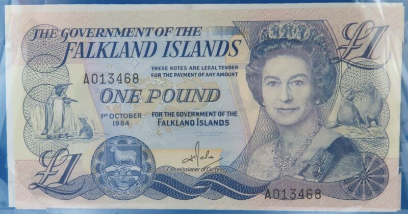 Banknotes of All Nations 1984 Falkland Islands 1 Pound + Card ...