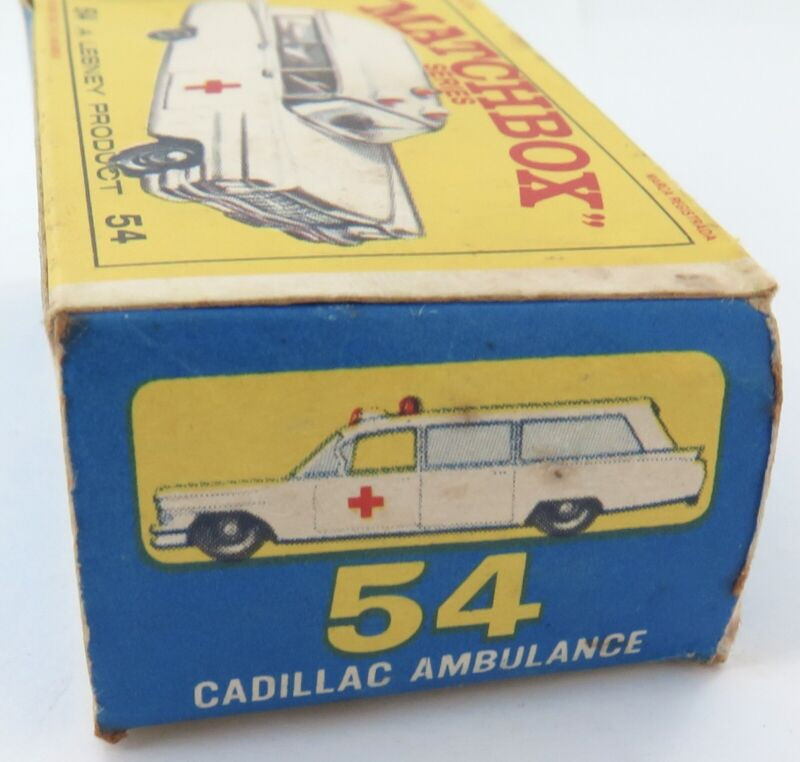 Vintage Lesney Matchbox Cadillac Ambulance No 54 + Box. - Harrington & Co.