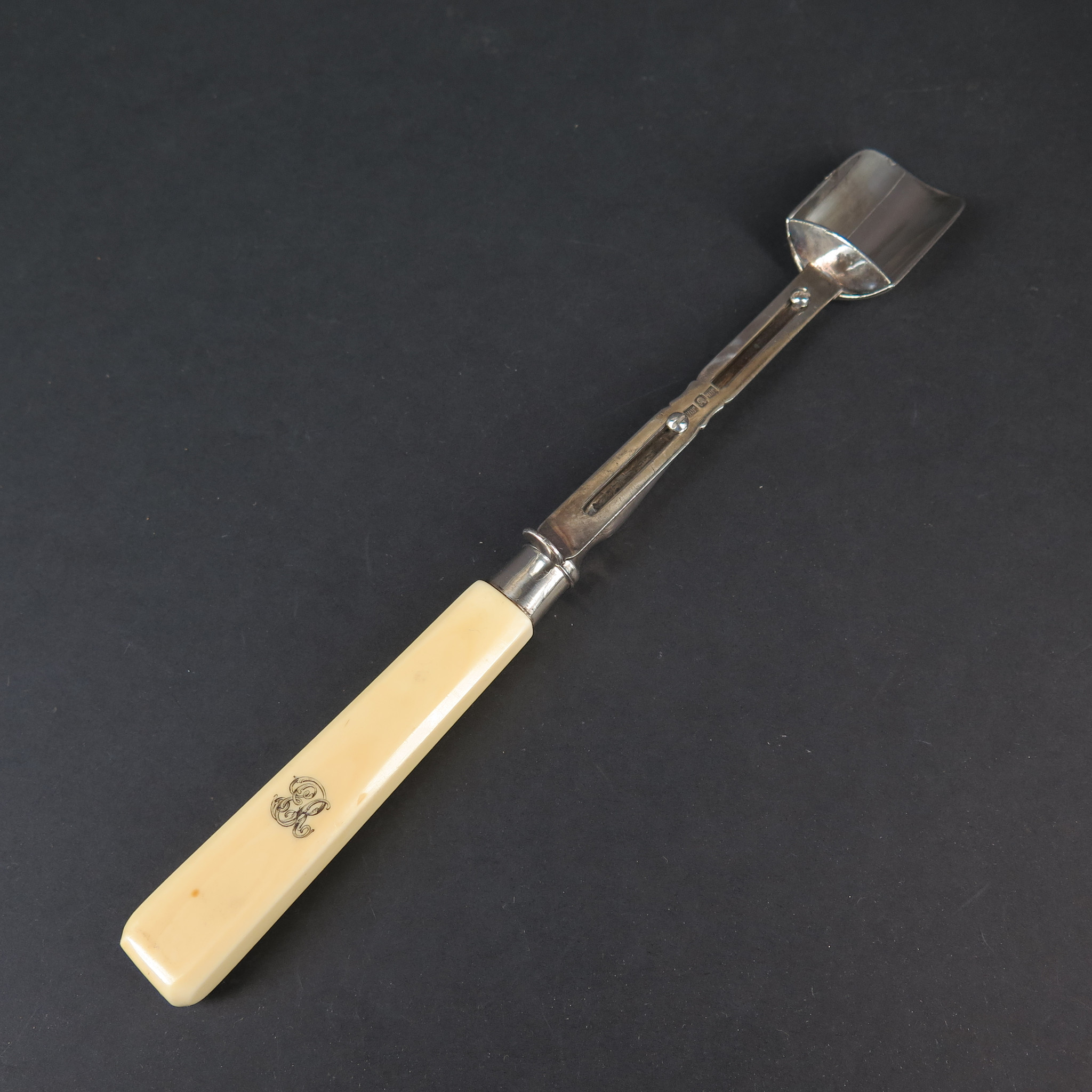 Antique Ivory & Steel Stilton Cheese Scoop - Harrington & Co.