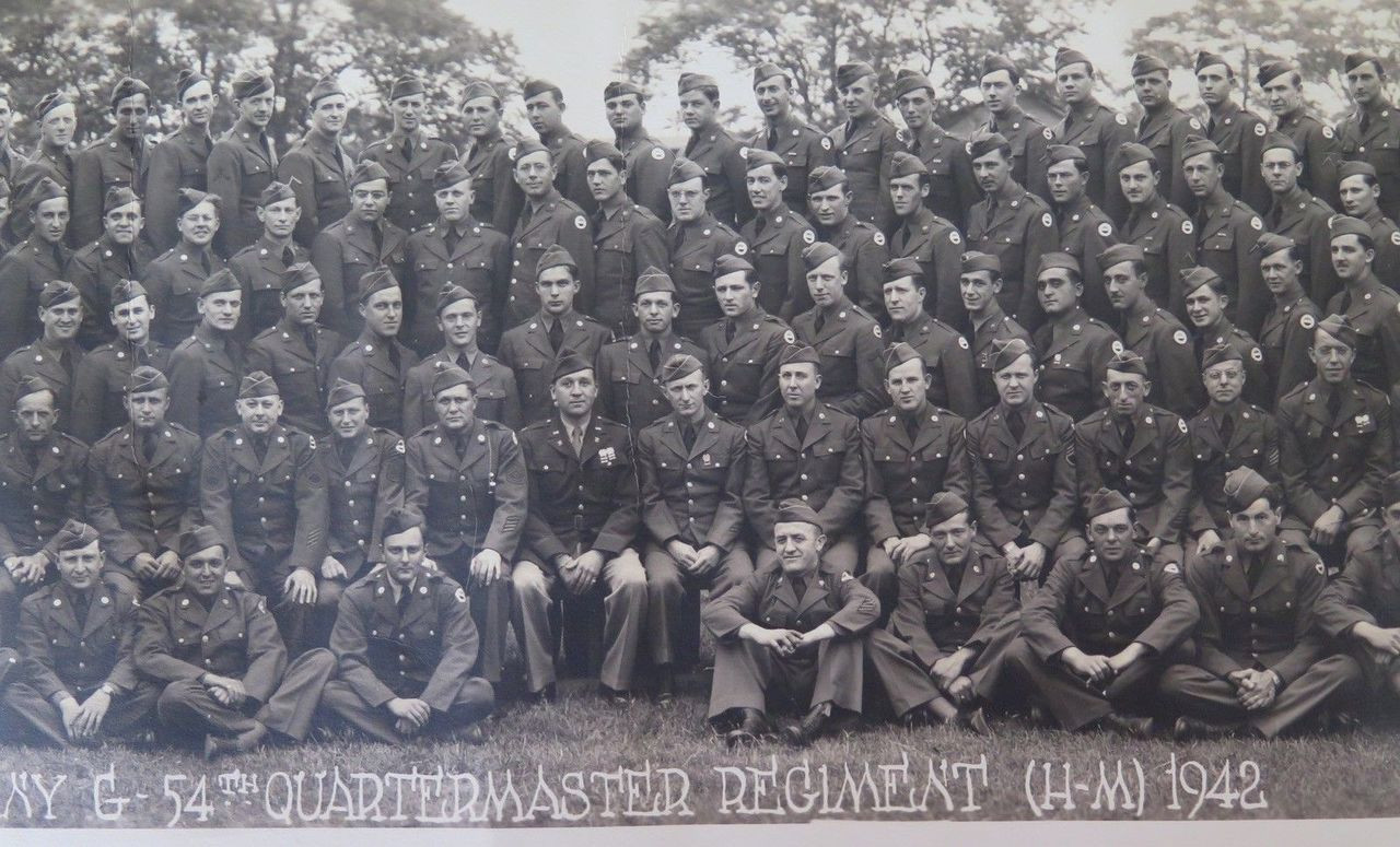 1942 WW2 HUGE PANORAMIC PHOTO US ARMY “G COMPANY 54TH QUARTERMASTER ...