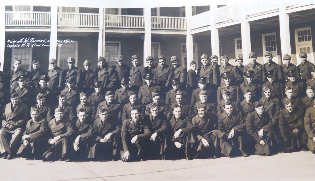 WW2 HUGE PANORAMIC PHOTO US ARMY “G COMPANY 54TH QUARTERMASTER REGIMENT"