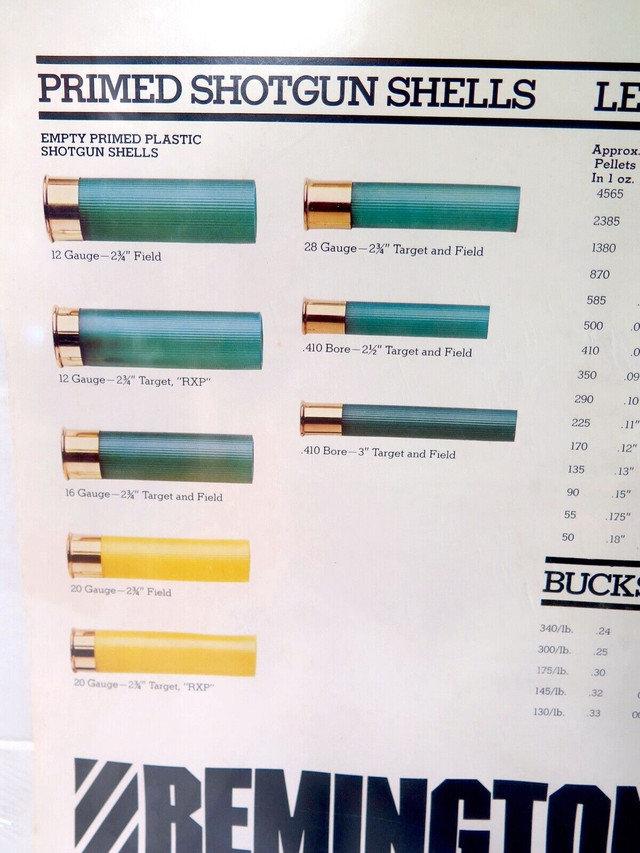 Vintage Remington 'Reloading Zone' Ammunition / Shotgun Shell Reference ...