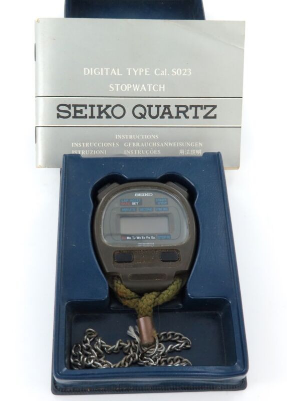 Vintage Seiko Digital Quartz S023-5000 Stopwatch + Booklet + Box ...