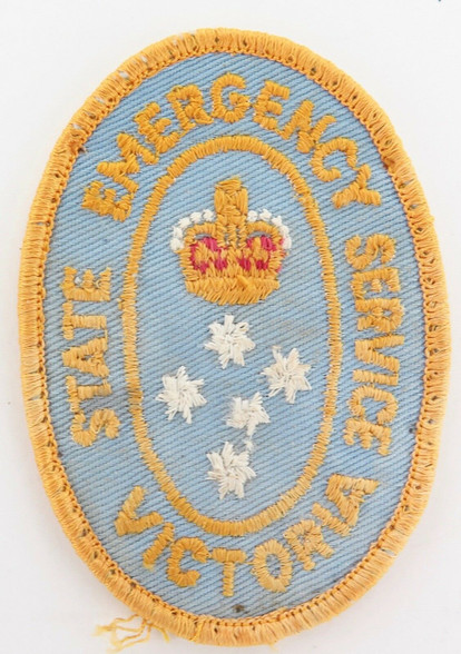 OSBOLETE VERSION SES VICTORIA STATE EMERGENCY SERVICE PATCH. 8 x 5.7cms