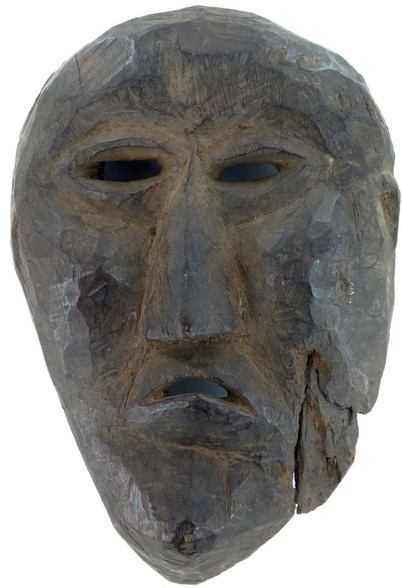 cLATE 1800s MIDDLE HILLS AREA HIMALAYAN CARVED WOODEN MASK, VERY ...