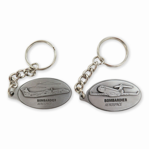 SCARCE BOMBARDIER AEROSPACE CANADIAN CRJ700 & Q SERIES KEY RINGS.