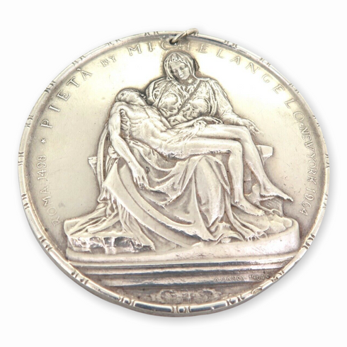 Sterling Silver 'Pieta By Michelangelo' 1964 Towle Medallic Art ...