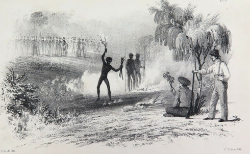 RARE 1838 ORIGINAL LITHO EX “THREE EXPEDITIONS AUSTRALIA” MAJOR T L ...