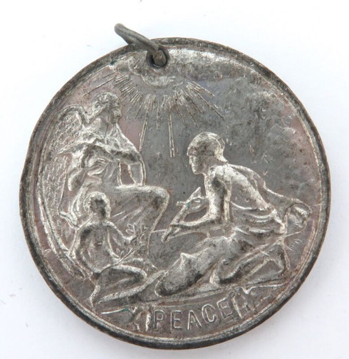 WW1 Large “Great War Peace” Double Sided White Metal Medallion ...