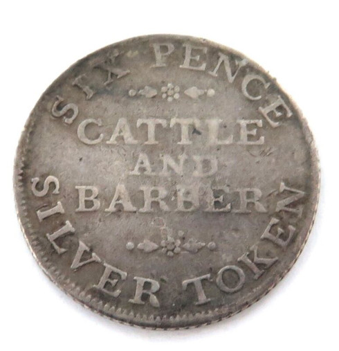Scarce 1811 York, UK Silver Sixpence Token. Cattle & Barber Silver ...