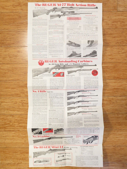 Large Ruger 1977 Catalog of Ruger Firearms Poster. Rifle, Revolvers ...