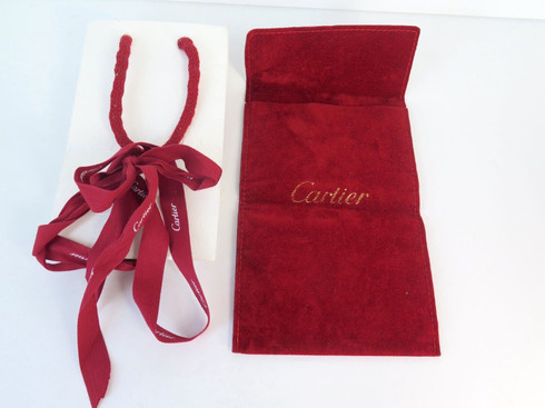 Cartier Red Felt Gift / Travel Pouch with Retail Gift Bag & Ribbon ...