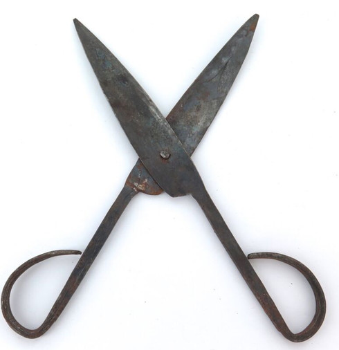 Georgian / Early Victorian Era Largish Hand Forged Metals Scissors ...