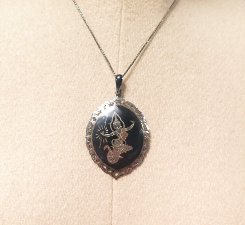 Vtg Sterling Silver Siam Manimekhala Goddess of Lightning Pendant ...