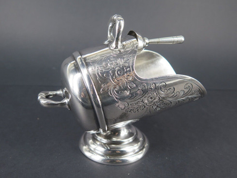 Stunning Early 1900s Electroplated Britannia Metal EPBM Sugar Scuttle w ...
