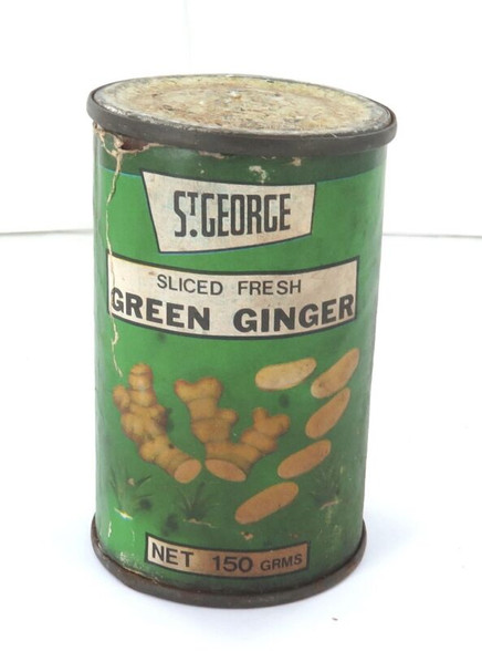 RARE Vintage “St George Sliced Fresh Green Ginger 150 Grams” Tin & Lid ...
