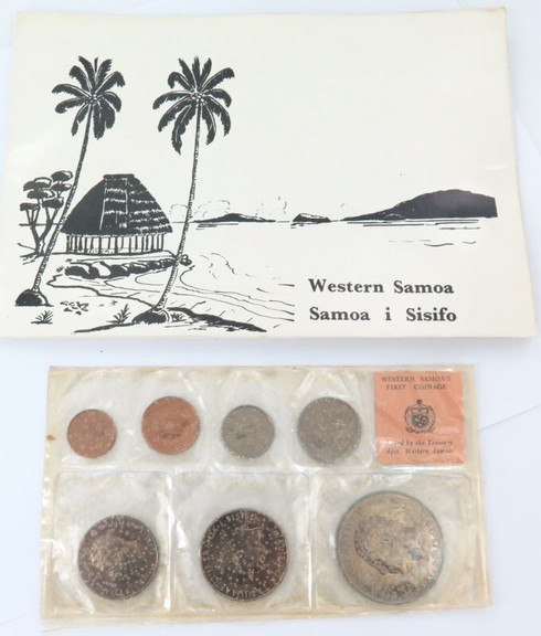 Scarce 1967 Western Samoa / Samoa 1st Coin Issue UNC Set in RARE Card ...