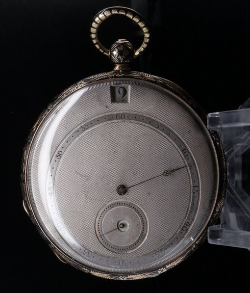 Antique French 1820s 18K Gold & Enamel Digital Jump Hour Cylinder ...
