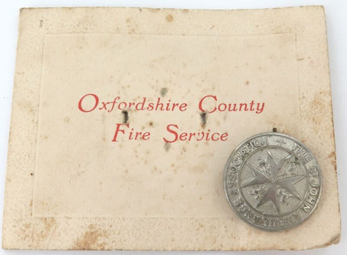 RARE Vintage Oxfordshire County Fire Service Xmas Card + St John ...