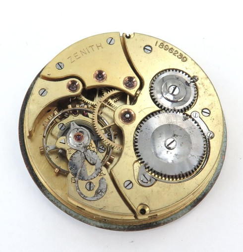 Rare c1914 Zenith 16S Pocket Watch Movement & Dial. - Harrington & Co.