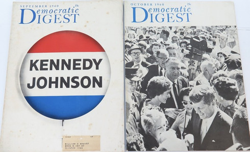 2 x 1960 "Democratic Digest" Large Format Magazines. USA Politics, JFK ...